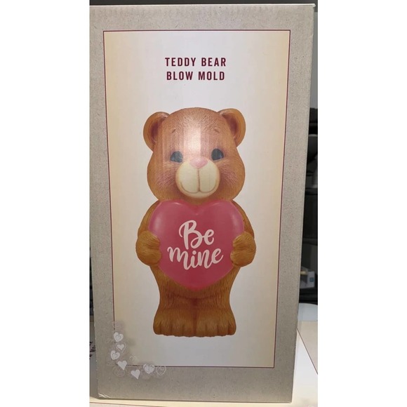 Cracker Barrell Party Supplies Lighted Blow Mold Brown Bear With Heart Valentines Day